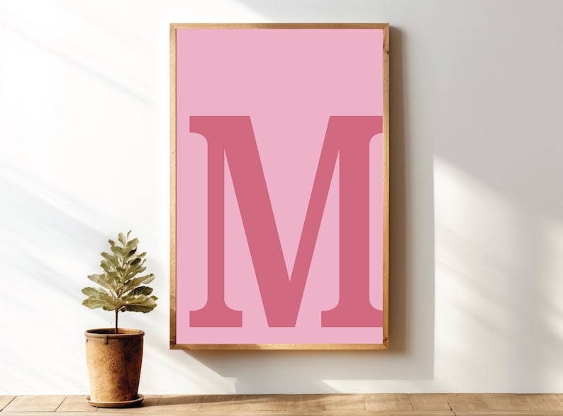Pink Letter M Print, Initial Wall Art (digital Download) - Etsy