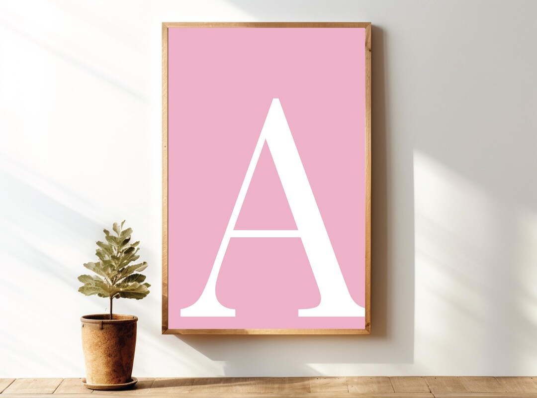 Pink Letter A Print, Nursery Initial Wall Art (digital Download) - Etsy