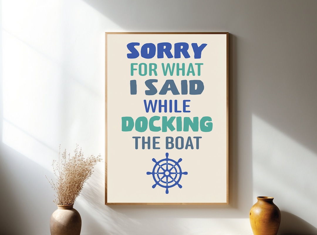 Funny Dock Sign Print Boat Dock Sign Coastal Beach House Decor Coastal ...