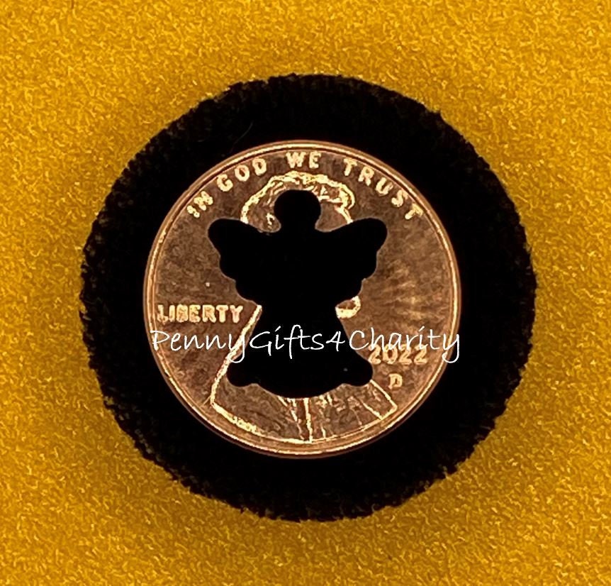 CHARITY 25 Penny Cut Out ANGEL Keepsake Penny Charm Baptism Baby Shower ...