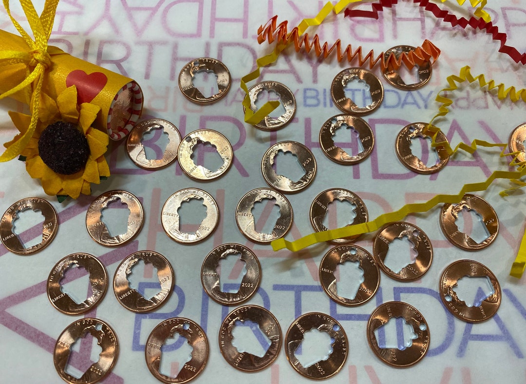 CHARITY 25 Penny Cut Out CUPCAKE Penny Keepsake Birthday Party - Etsy