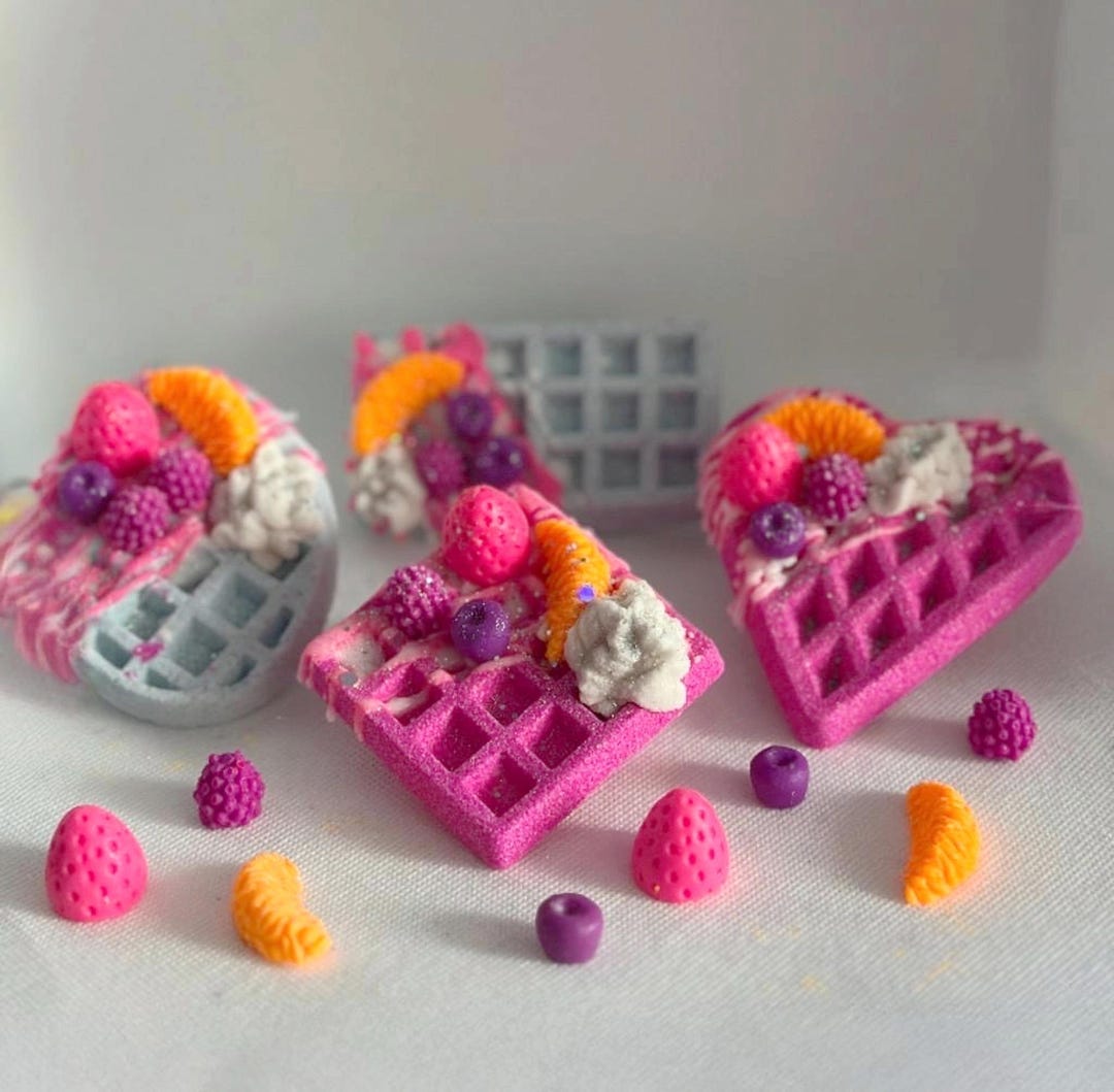 Waffle Bath Bombs With Soap Decoration - Etsy