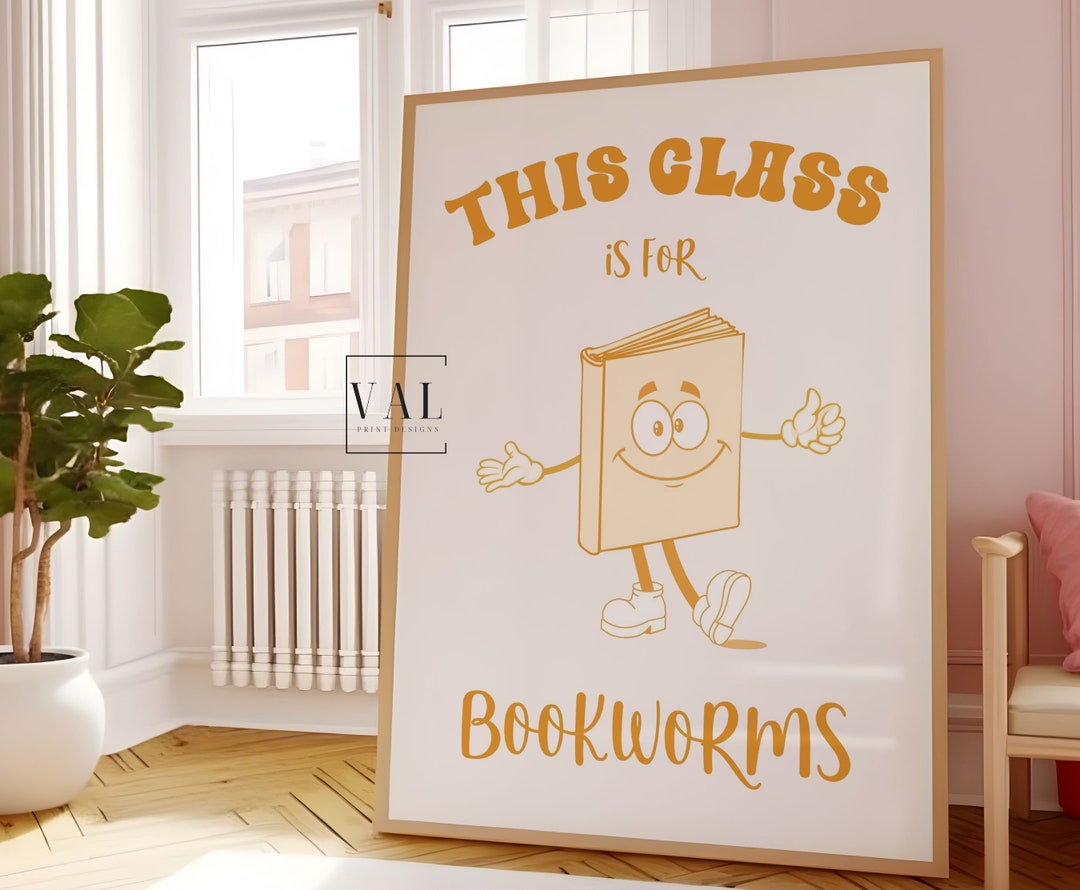 Retro Bookworms Classroom Poster | Book Poster | School Poster ...