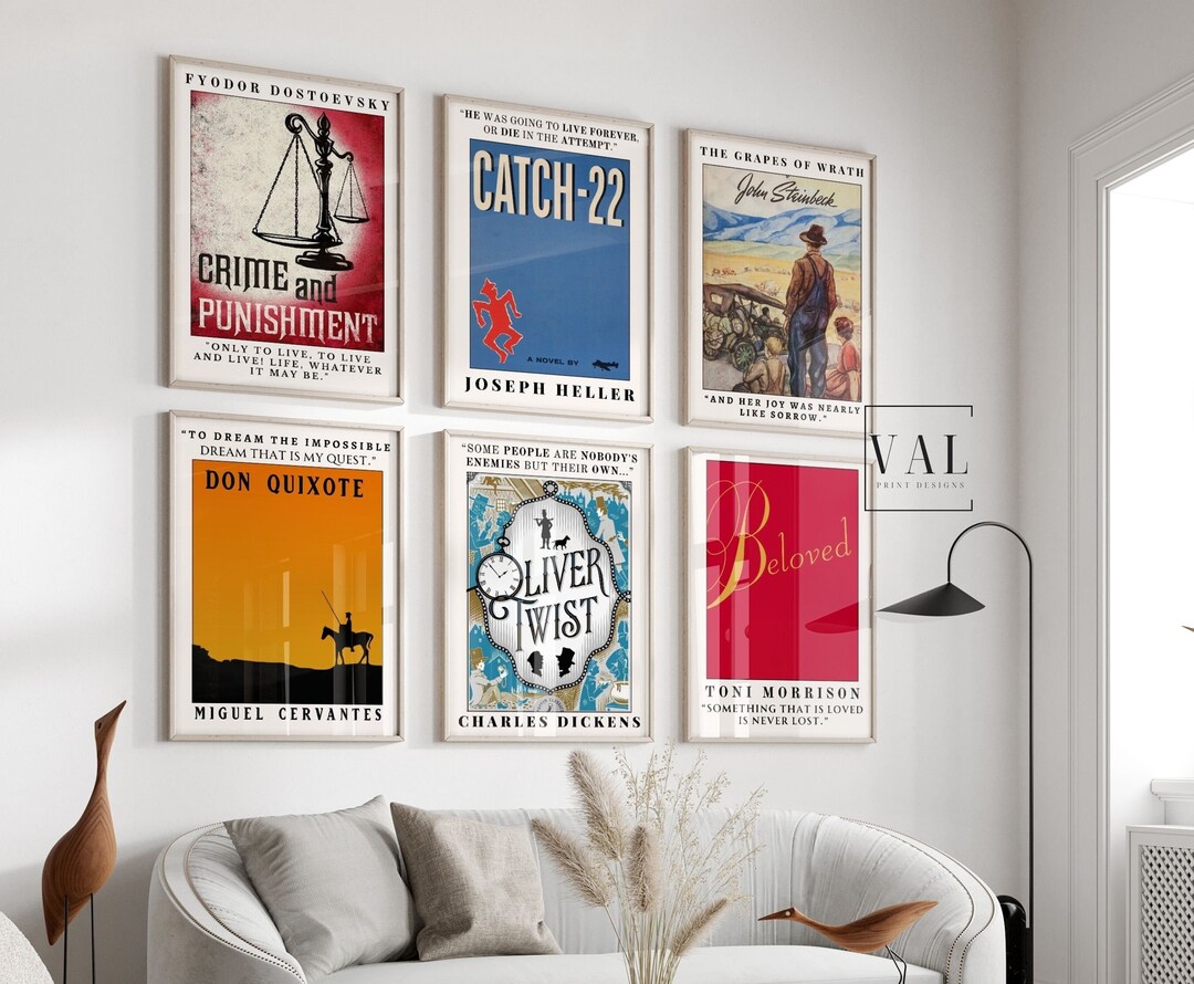 Classic Book Cover Art Prints: Literary Poster Set (digital Download ...