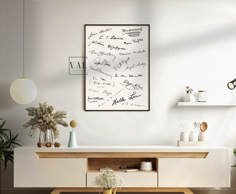 Famous Authors Autographs Classroom Wall Decor Home Decor - Etsy