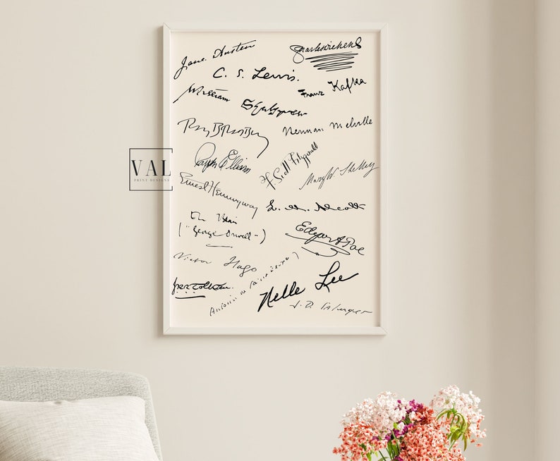 Famous Authors Autographs Classroom Wall Decor Home Decor - Etsy
