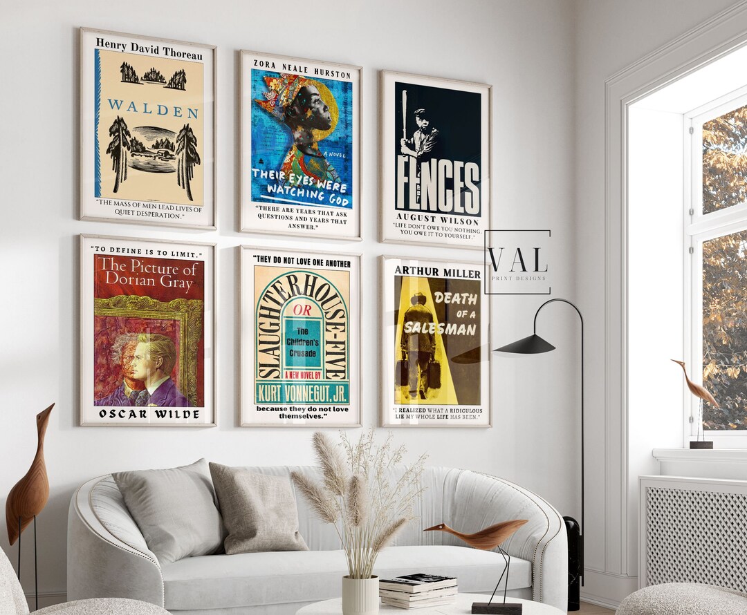 Book Cover Large Wall Art 6 Set Prints | Home Decor | Book Cover ...