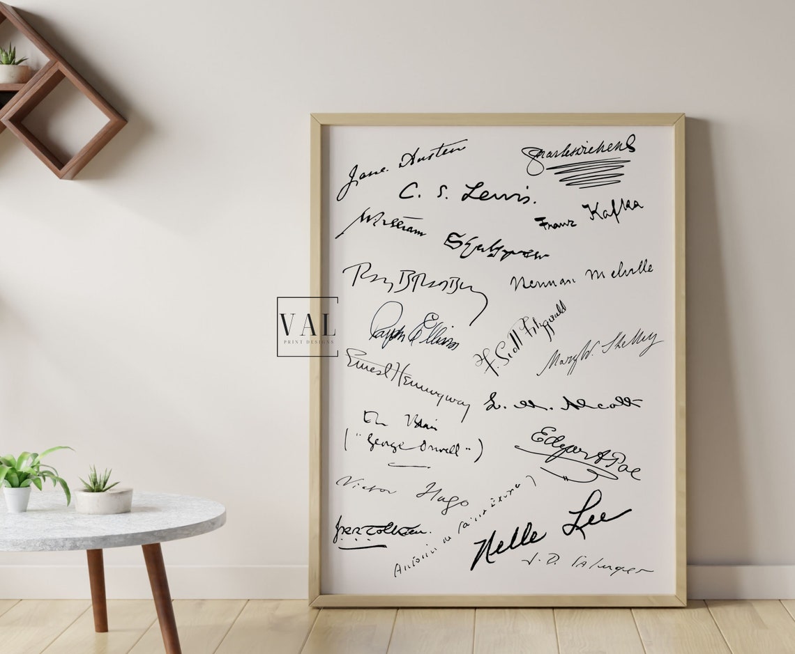 Famous Authors Autographs Classroom Wall Decor Home Decor - Etsy