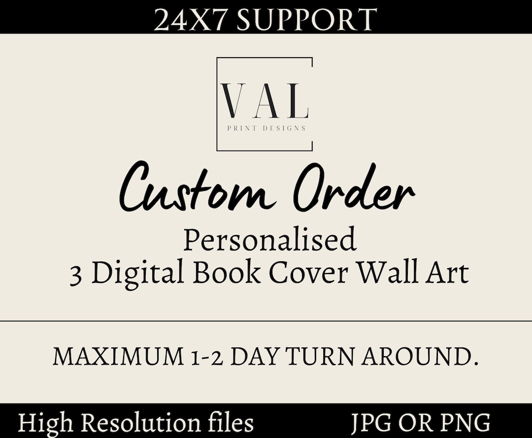 Customised Book Cover Wall Art Set of 3 | Home Decor Ideas | Printable ...