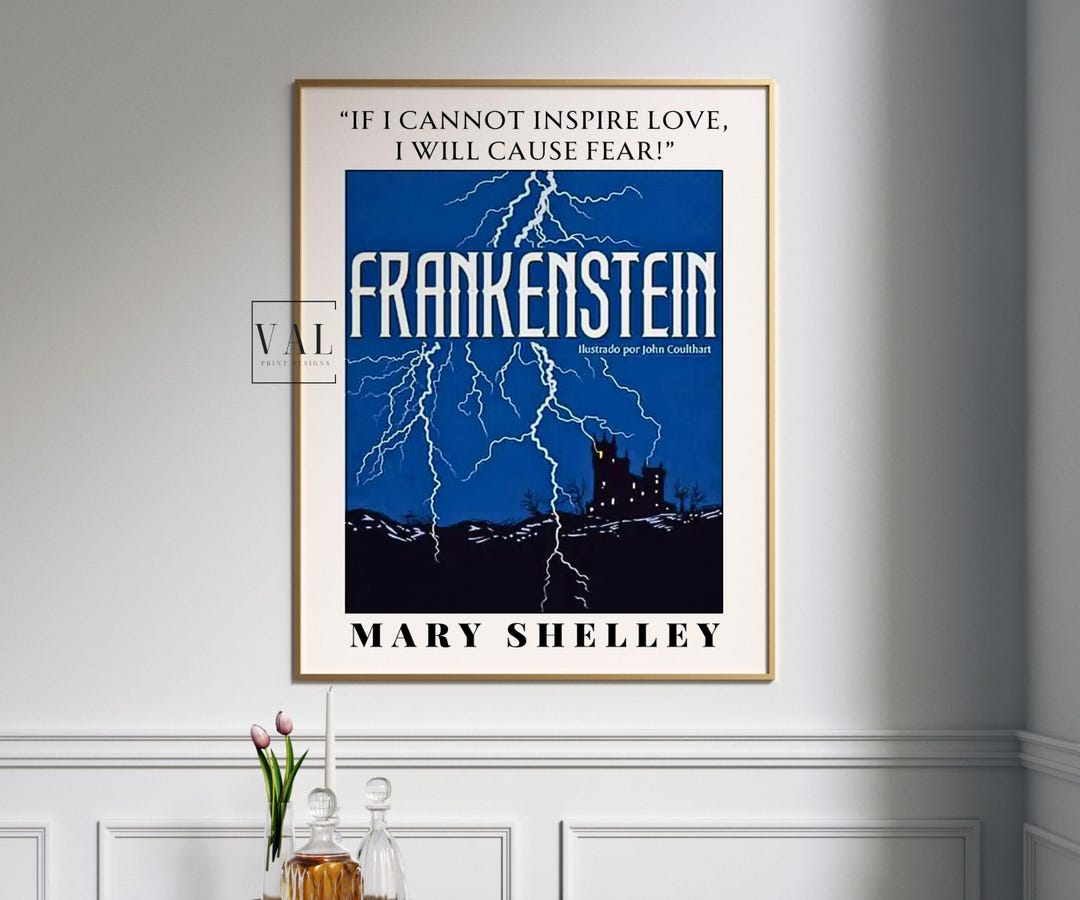 Frankenstein Book Cover Poster: Literary Wall Art (digital Download) - Etsy