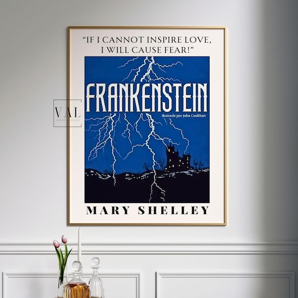 Frankenstein Book Cover Wall Art - Etsy