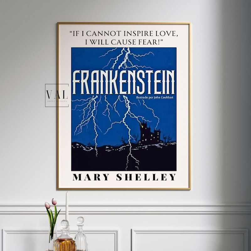 Frankenstein Book Cover Wall Art - Etsy