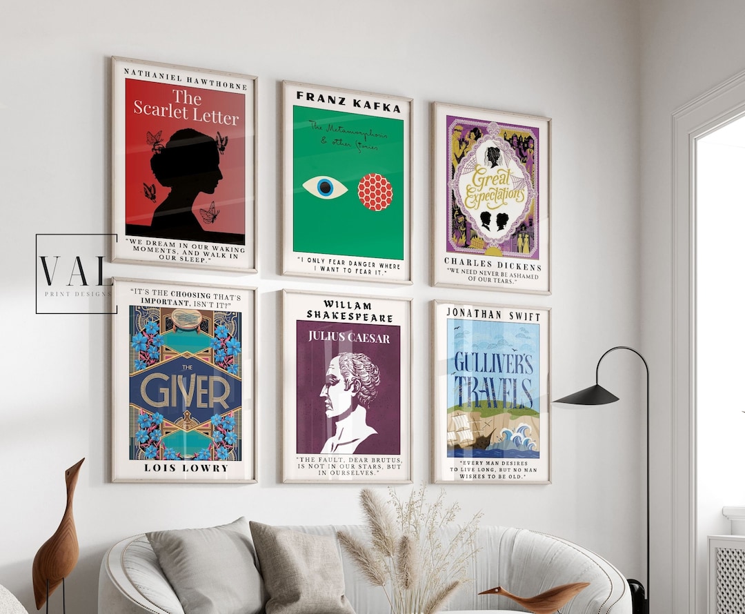Vintage Book Cover Art Prints: Classic Literature Set (digital Download ...