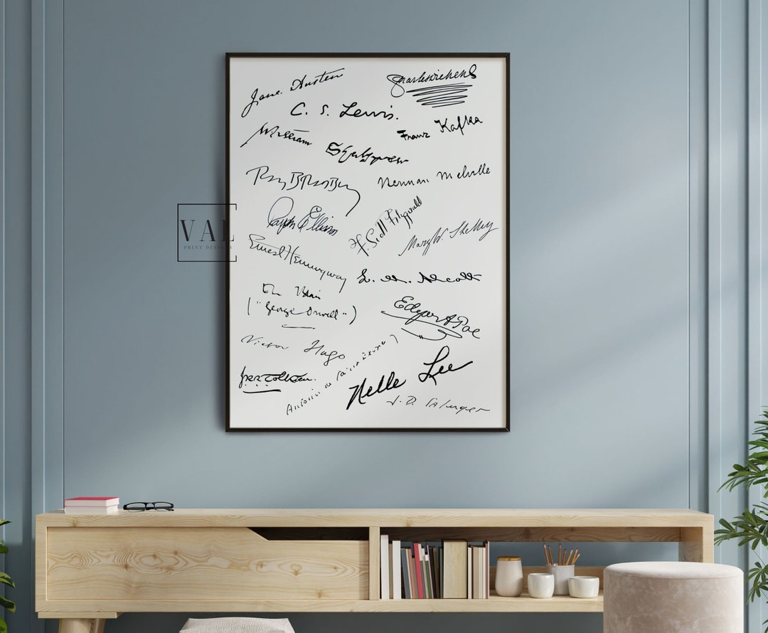 Famous Authors Autographs | Classroom Wall Decor | Home Decor Ideas ...