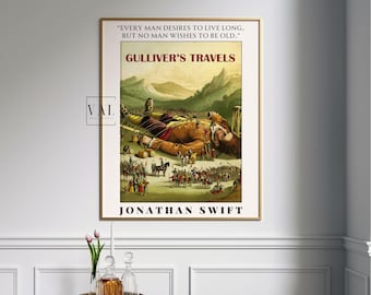Gulliver's Travels Book Cover Poster: Classic Literature Art (digital ...