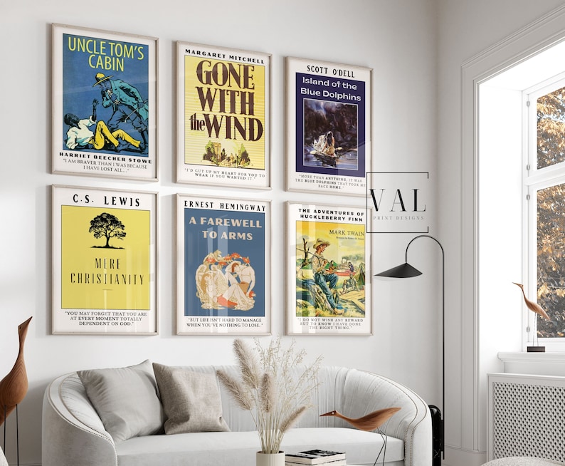 Book Poster Literature Poster Book Cover Wall Art Set 6 Prints - Etsy