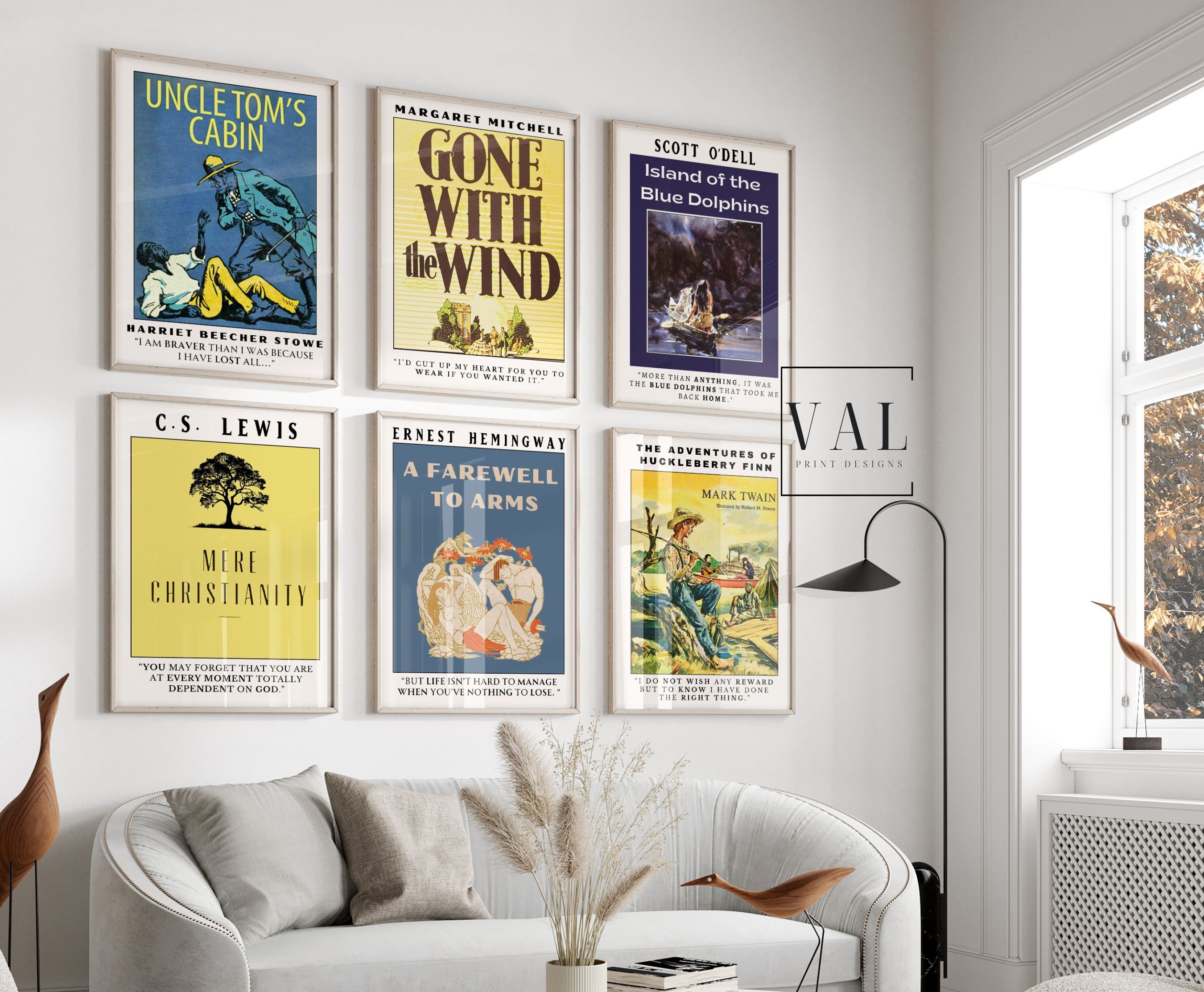 Book Poster Literature Poster Book Cover Wall Art Set 6 Prints - Etsy