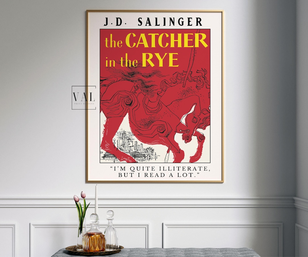 The Catcher in the Rye Book Cover Poster: Literary Wall Art (digital ...