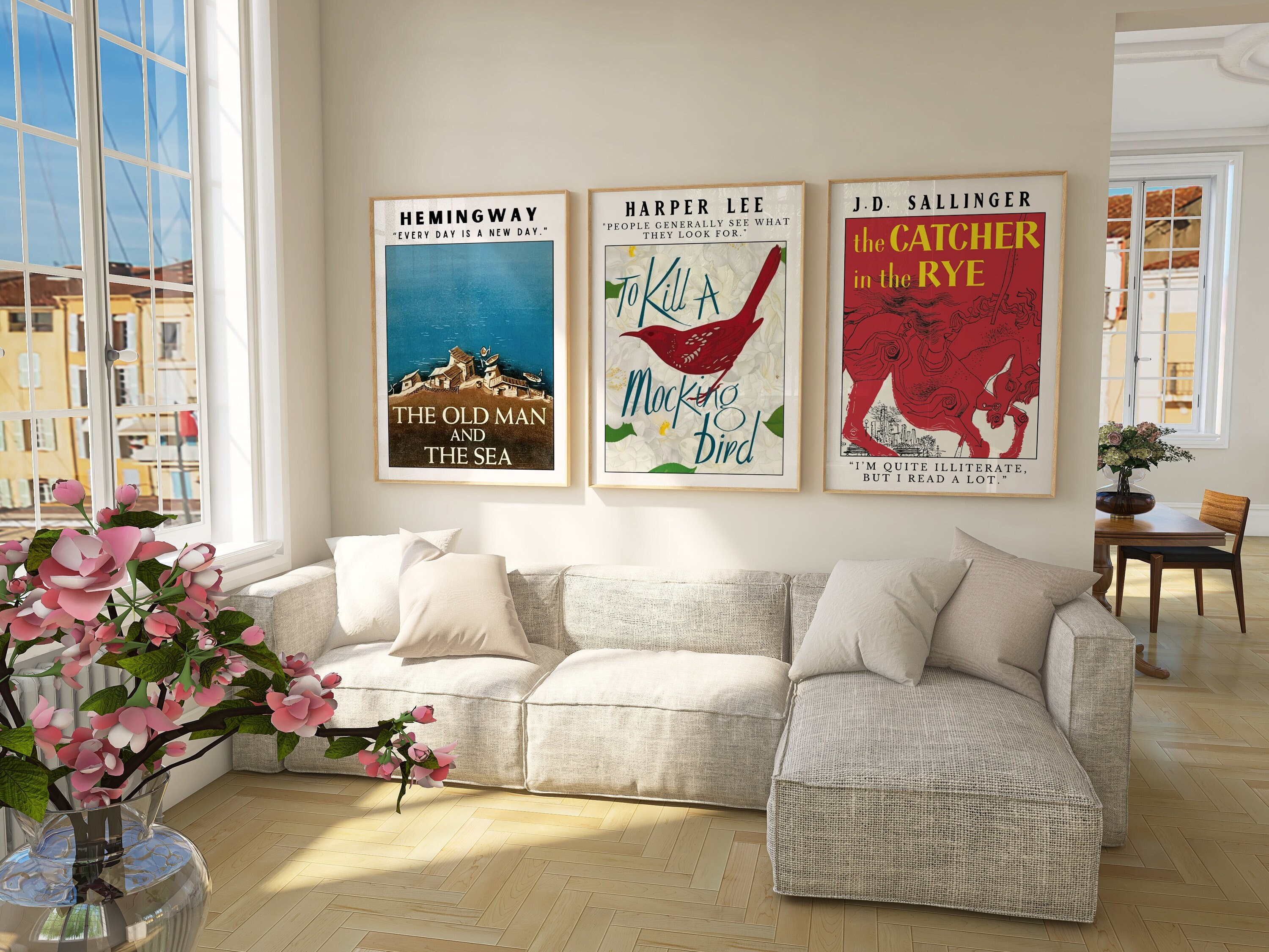 Classic Book Cover Art Prints: Hemingway, Harper Lee, Salinger (digital ...