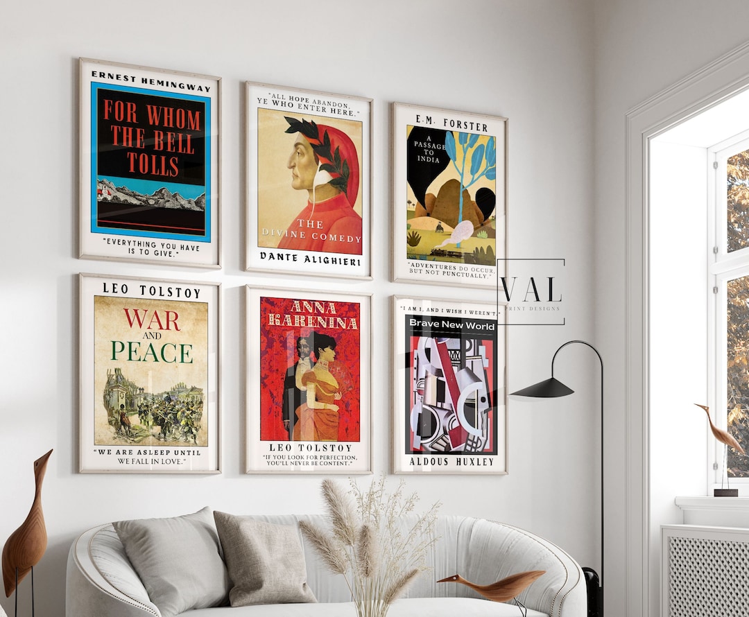 Book Cover Poster Set 6 Prints | Classroom Book Decor Art | Printable ...