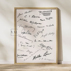 Famous Authors Autographs | Classroom Wall Decor | Home Decor Ideas ...