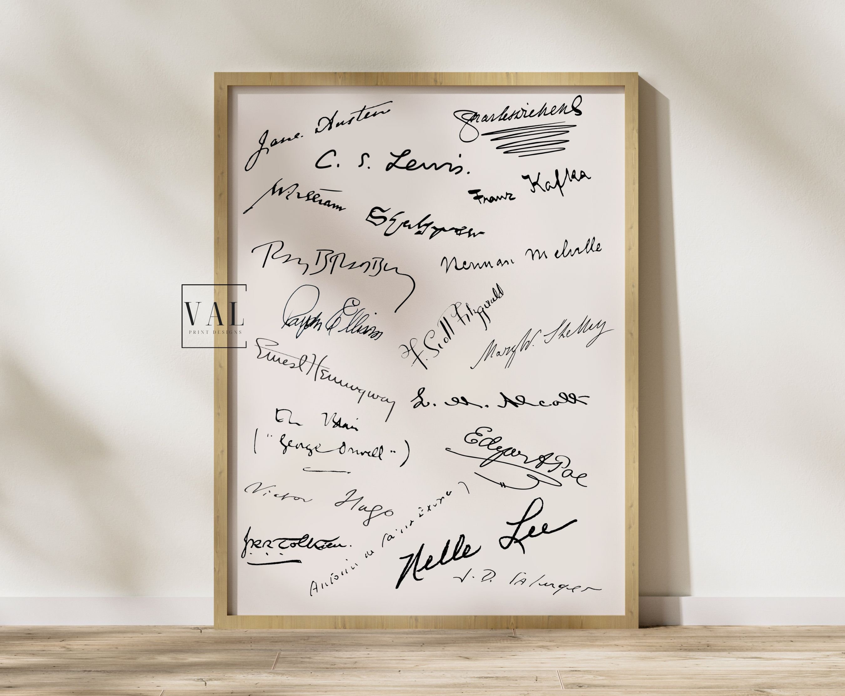 Famous Authors Autographs Classroom Wall Decor Home Decor - Etsy