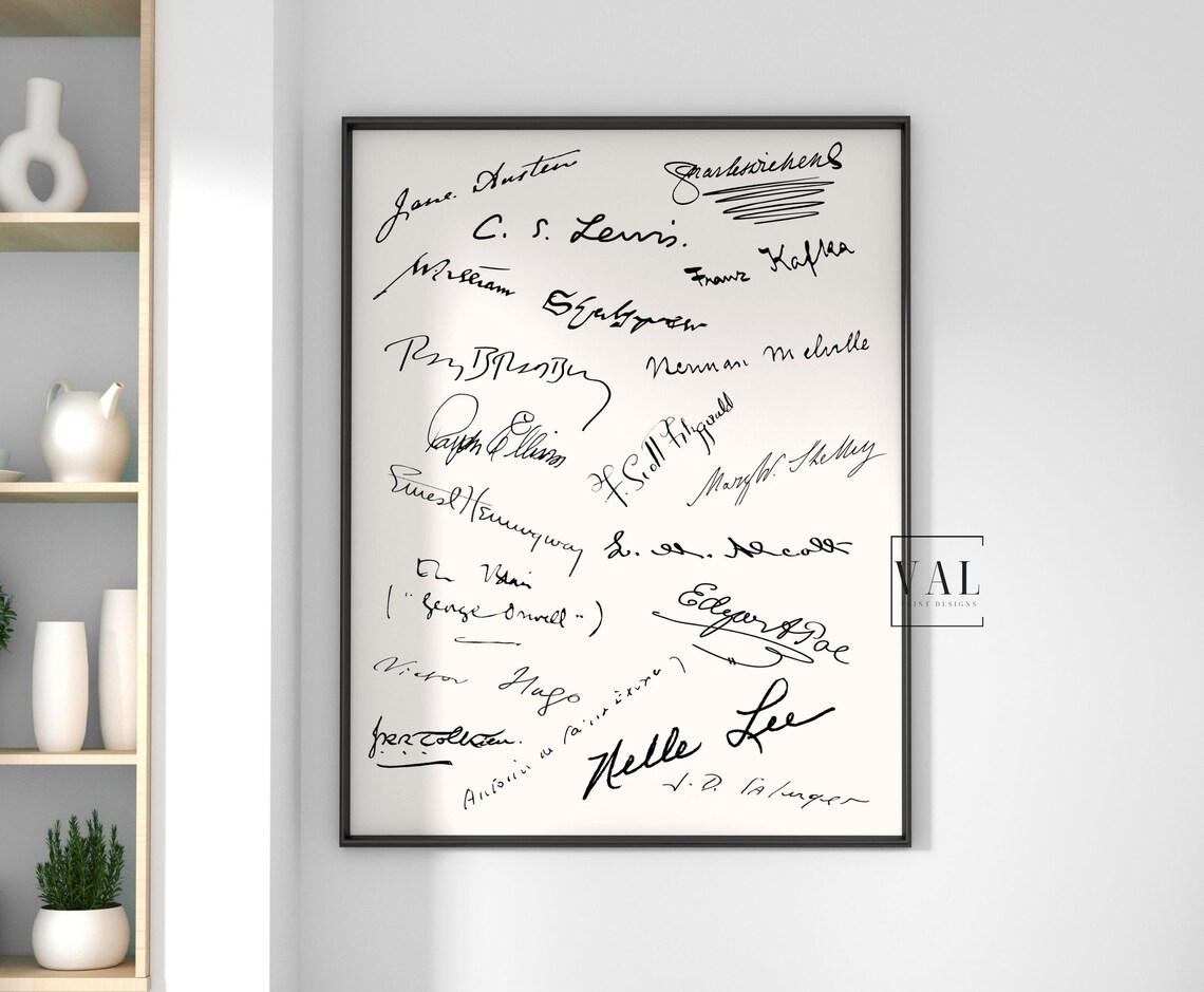 Famous Authors Autographs Classroom Wall Decor Home Decor - Etsy