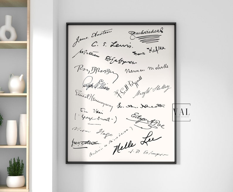 Famous Authors Autographs Classroom Wall Decor Home Decor - Etsy