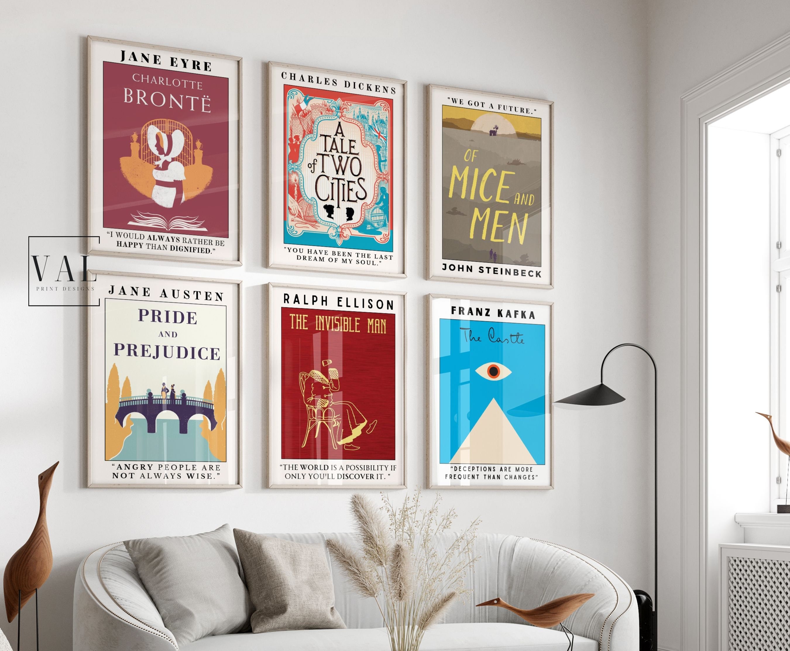 Classic Novel Book Cover Art Print: Library Classroom Decor (digital ...