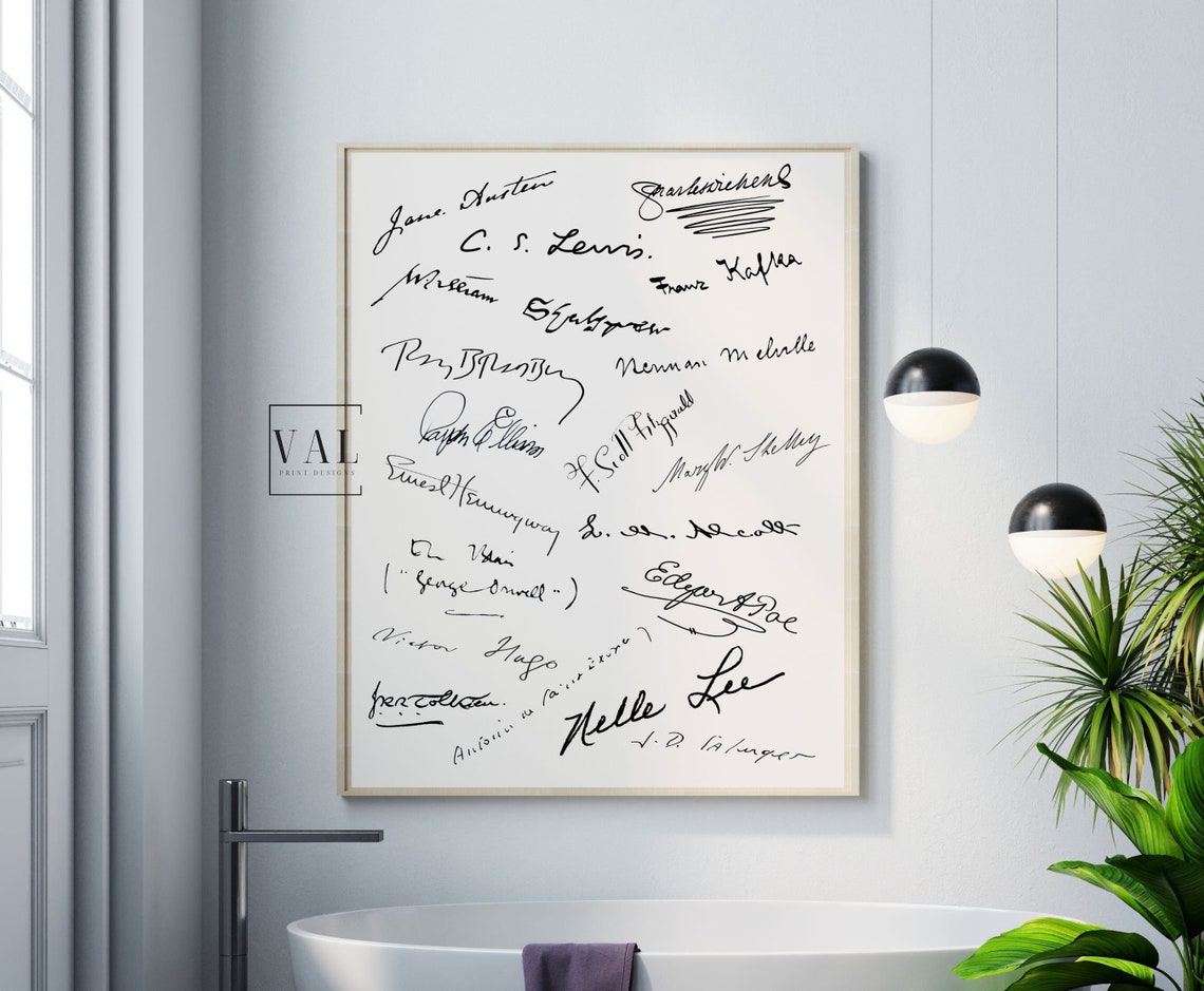 Famous Authors Autographs Classroom Wall Decor Home Decor - Etsy
