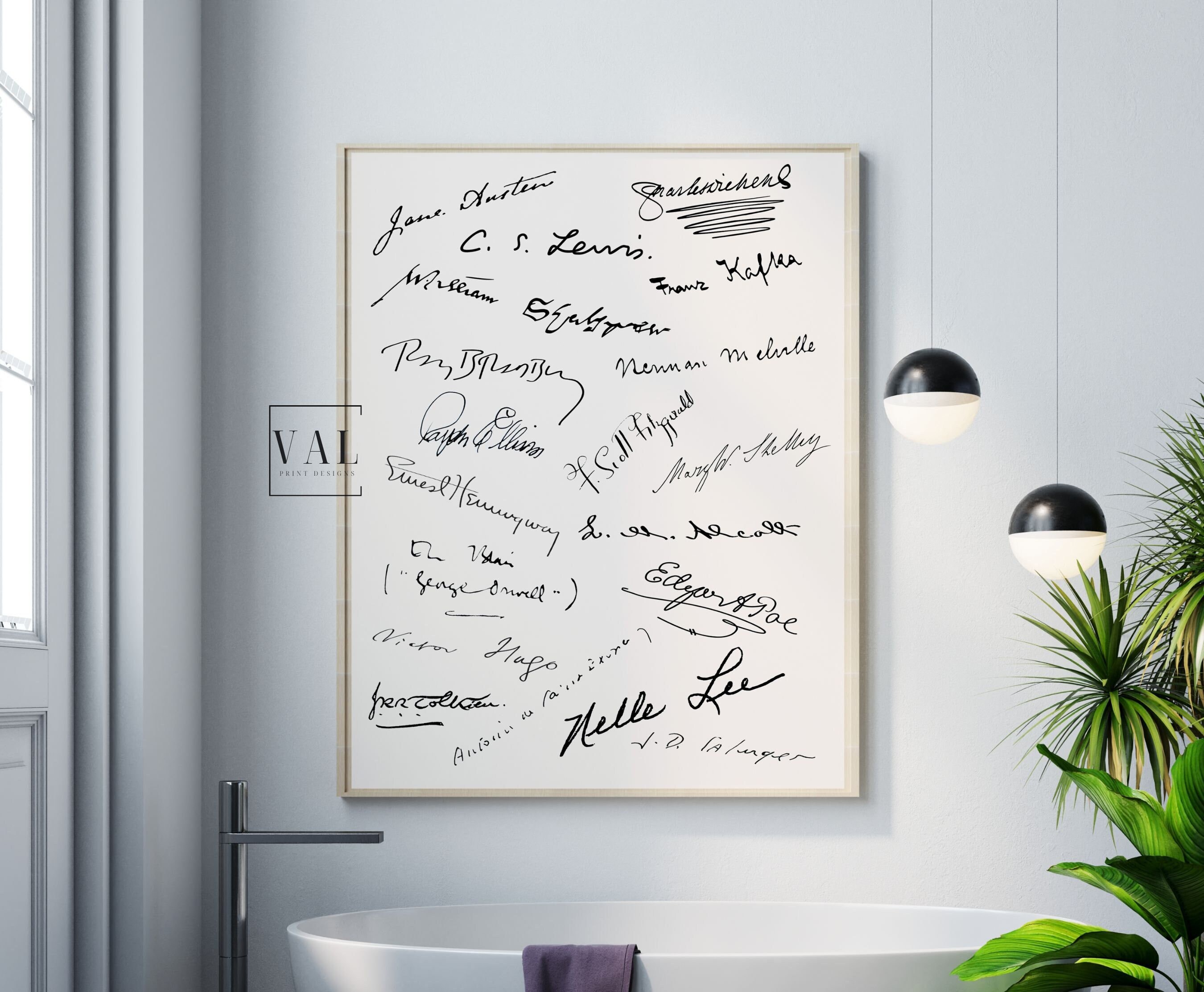 Famous Authors Autographs Classroom Wall Decor Home Decor - Etsy