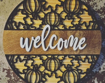 12" Fall Welcome Sign - Etsy