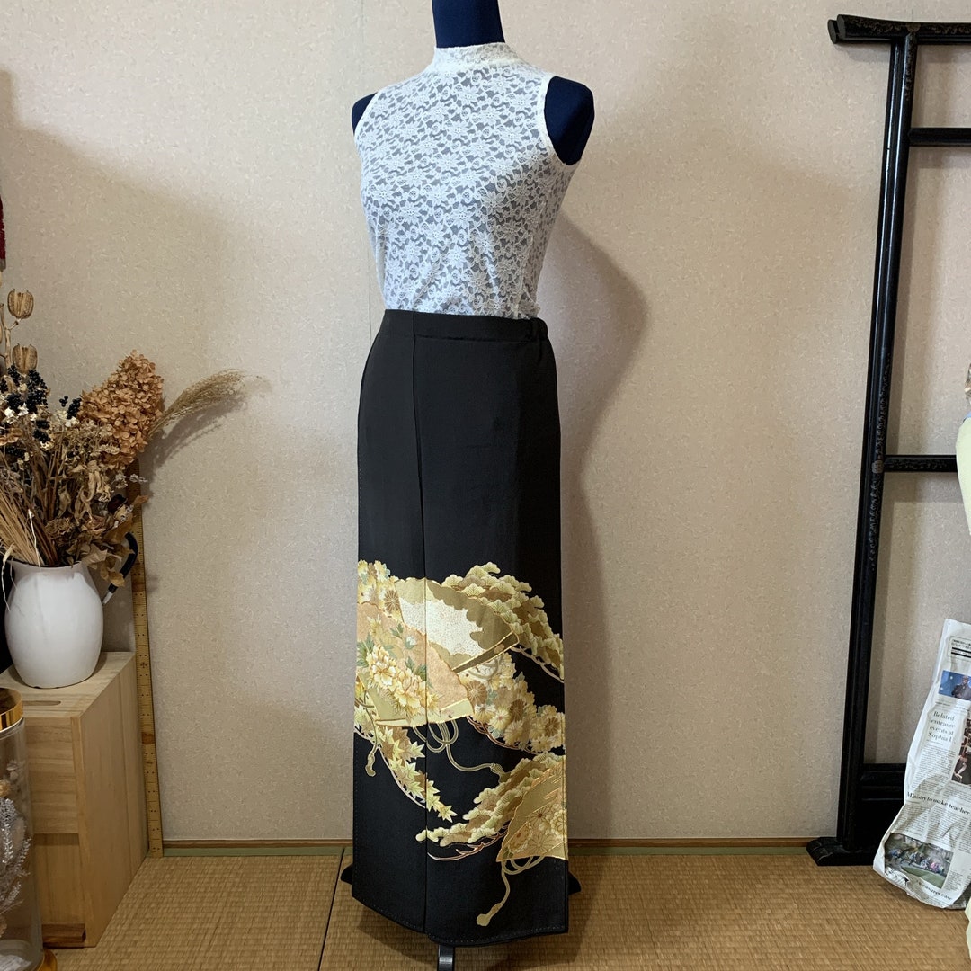Upcycled Remake Gorgeous Embroidered Japanese Formal Kimono to Black ...