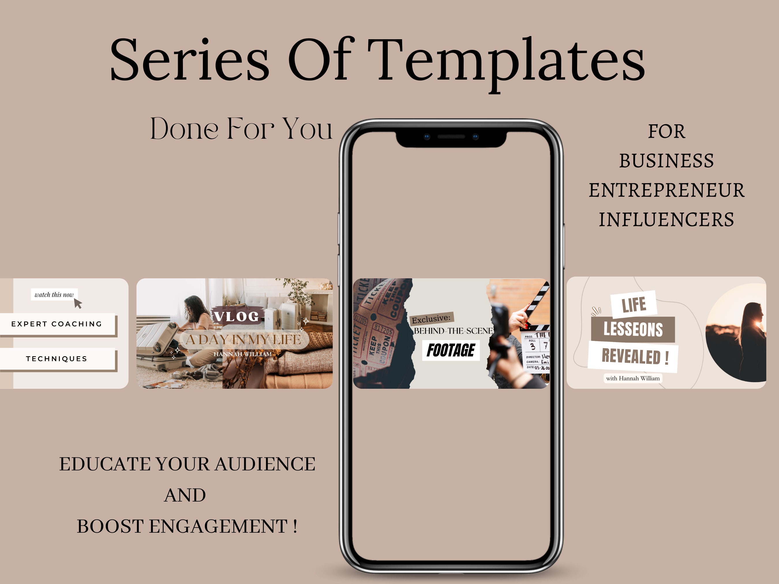 Neutral Youtube Thumbnail Templates Custom Youtube Branding Kit Youtube ...