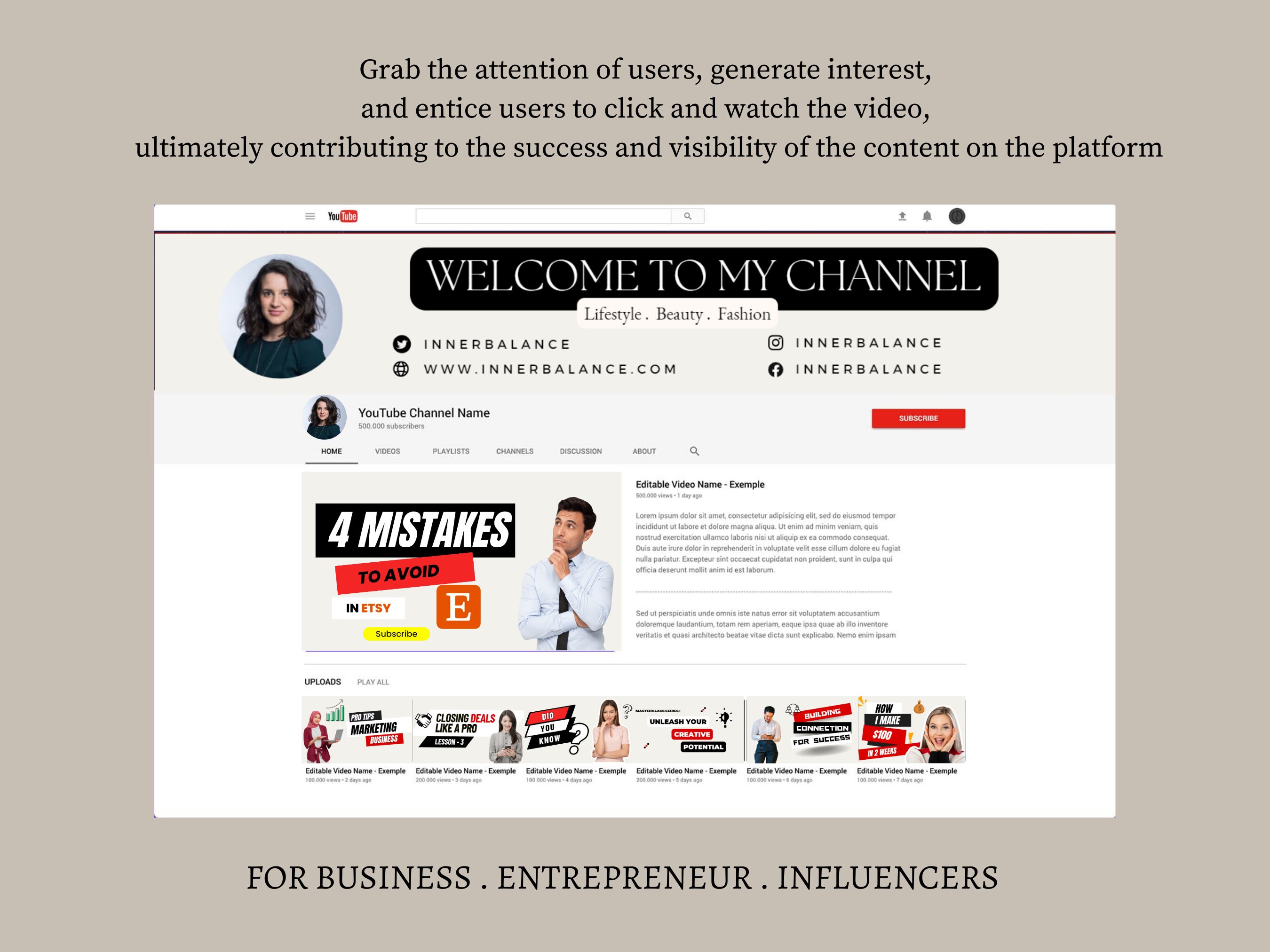 Done for You Life Coach Business Youtube Thumbnail Templates | Youtube ...