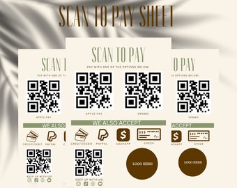 Scan to Pay Sign Editable QR Code Sign Template Printable - Etsy