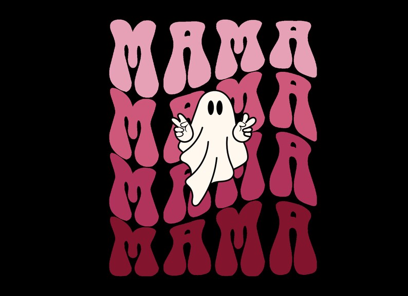 Retro Spooky Mama Ghost Digital Download PNG Tshirt - Etsy