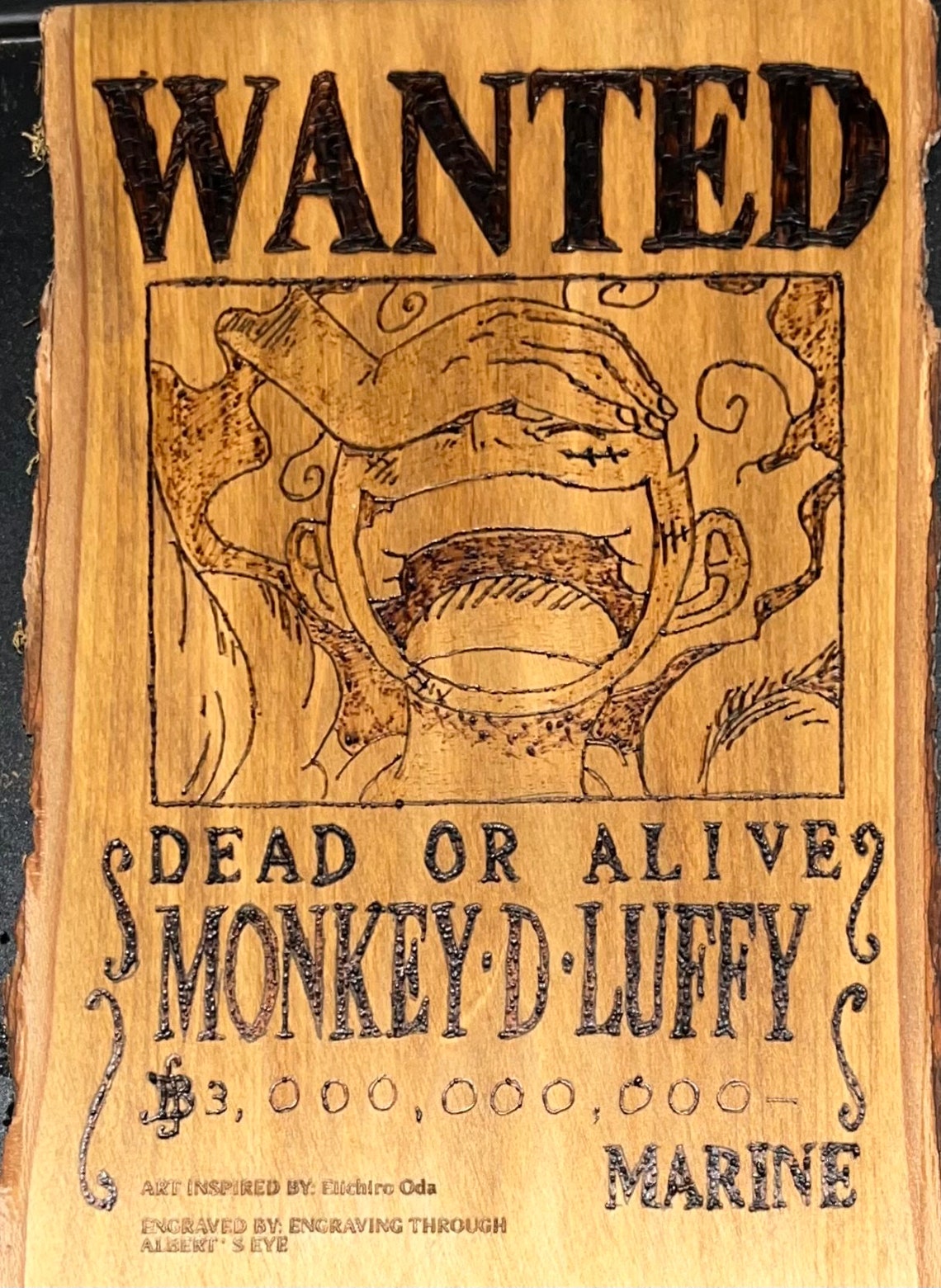 Awaken Luffy Wanted Poster Wood Plaque Decor - Etsy