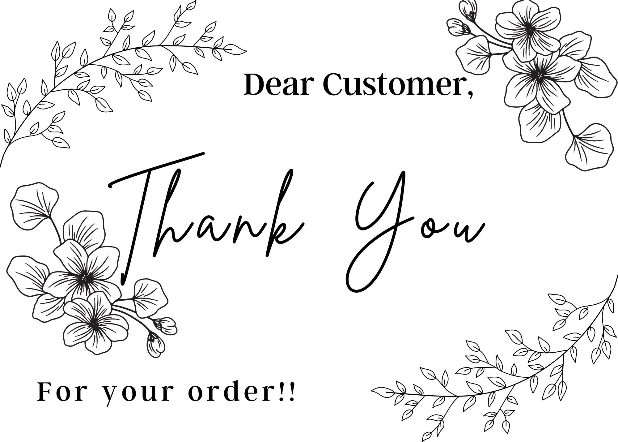 Thank You Customer Card to Print or Email. Printable Thank You Cards ...