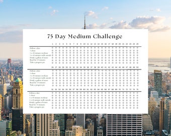 75 Medium Challenge Printable PDF, 75 Medium Tracker, 75 Medium ...
