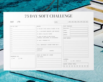 75 Day Customizable Printable Challenge Tracker Bundle 75 Custom ...
