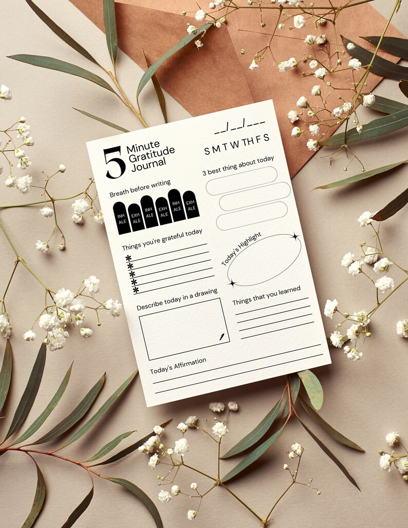 5 Minute Daily Gratitude - Etsy
