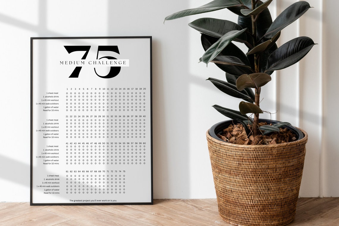 75 Medium Challenge - Printable PDF - Etsy