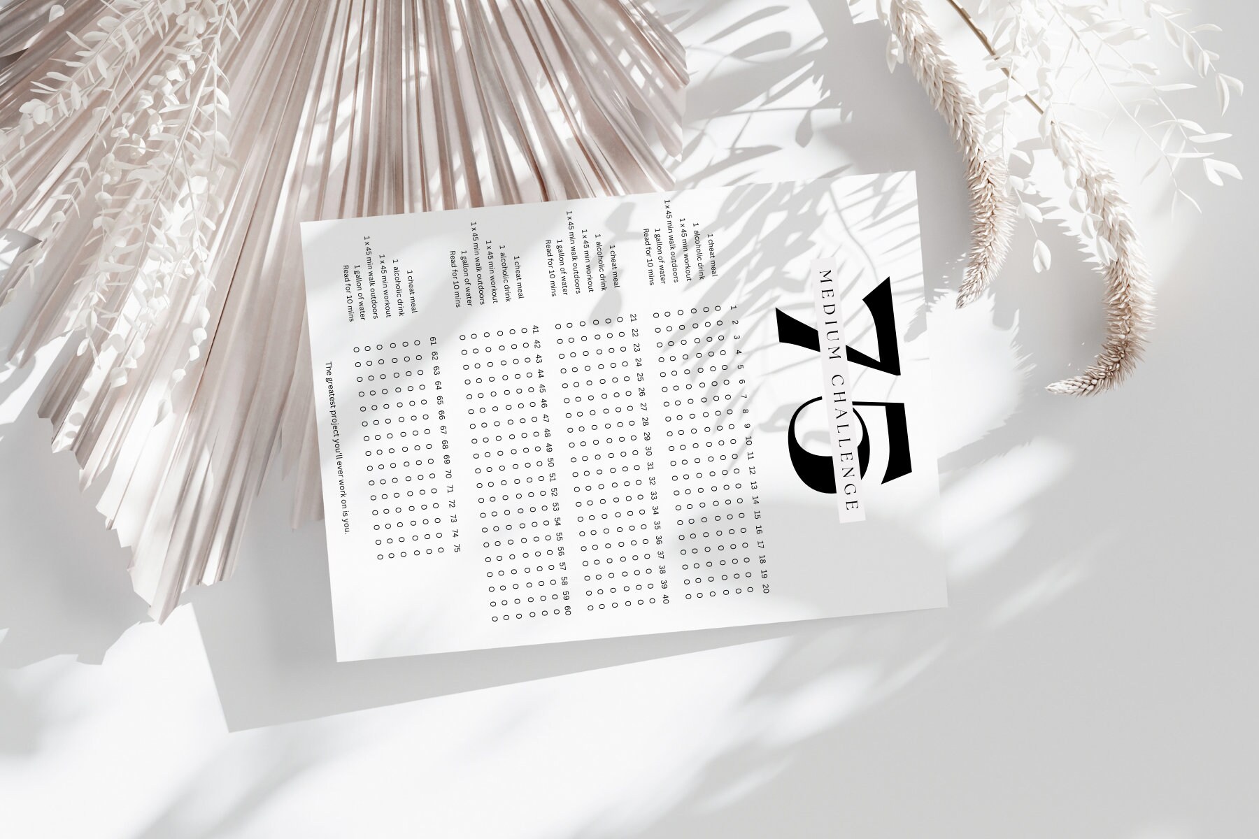 75 Medium Challenge - Printable PDF - Etsy