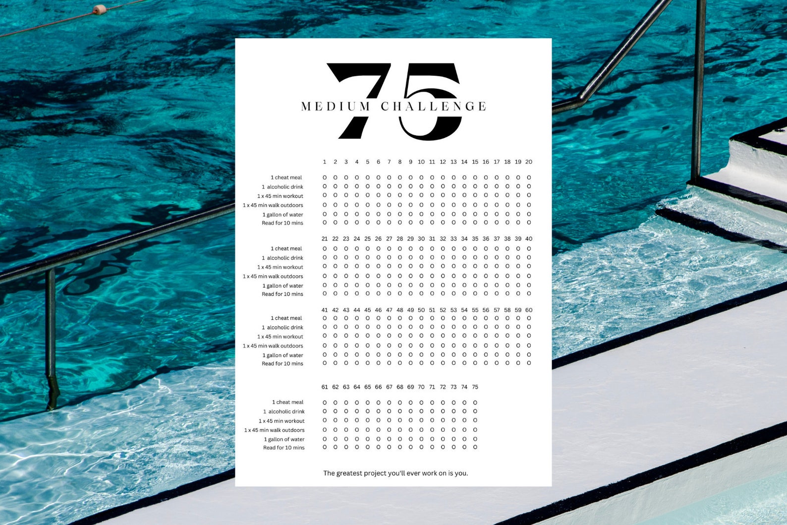 75 Medium Challenge - Printable PDF - Etsy