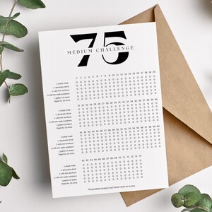 75 Medium Challenge - Printable PDF - Etsy