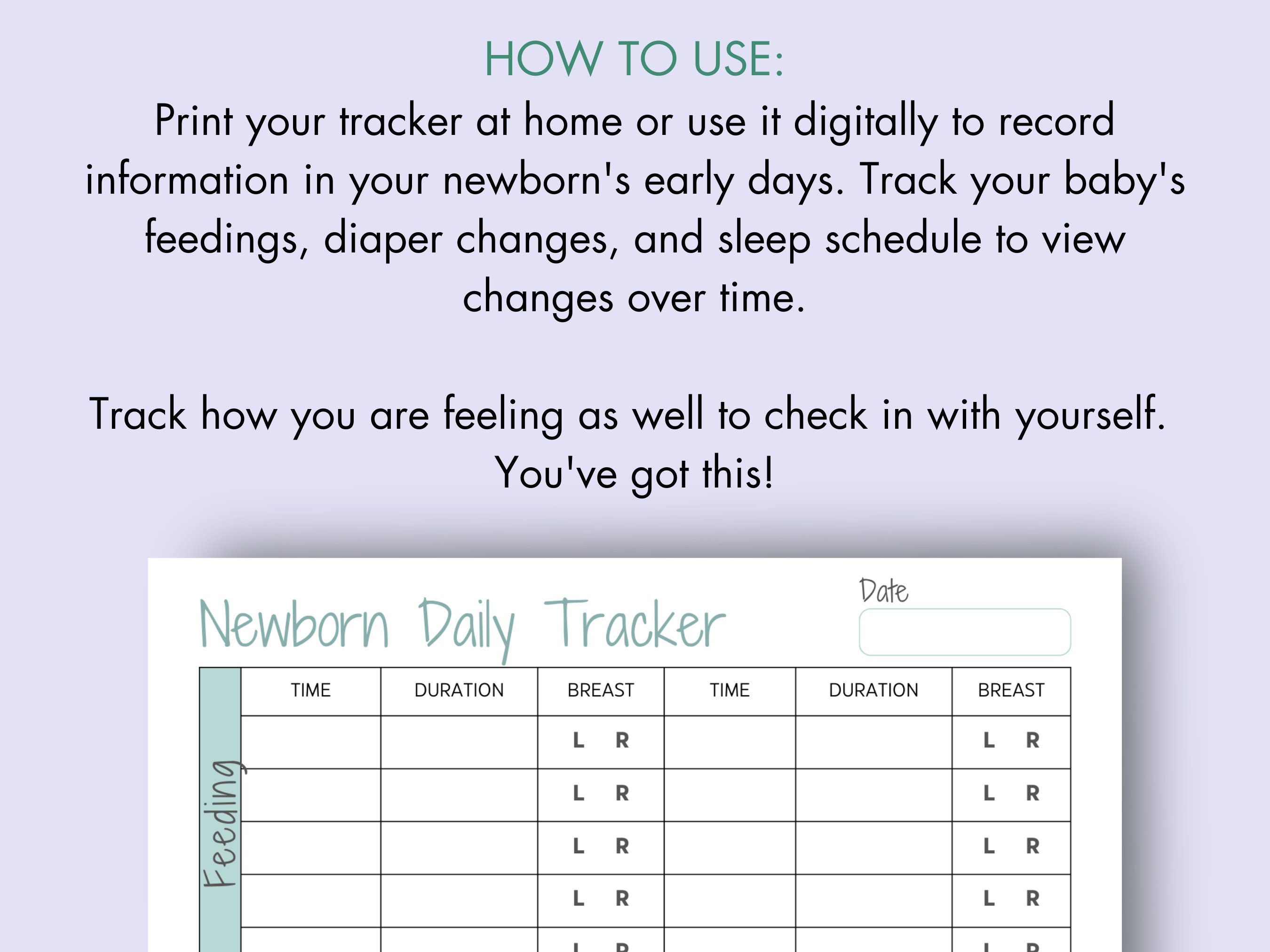 Newborn Tracker PDF Download, Infant Tracker, Infant Daily Log, Newborn ...