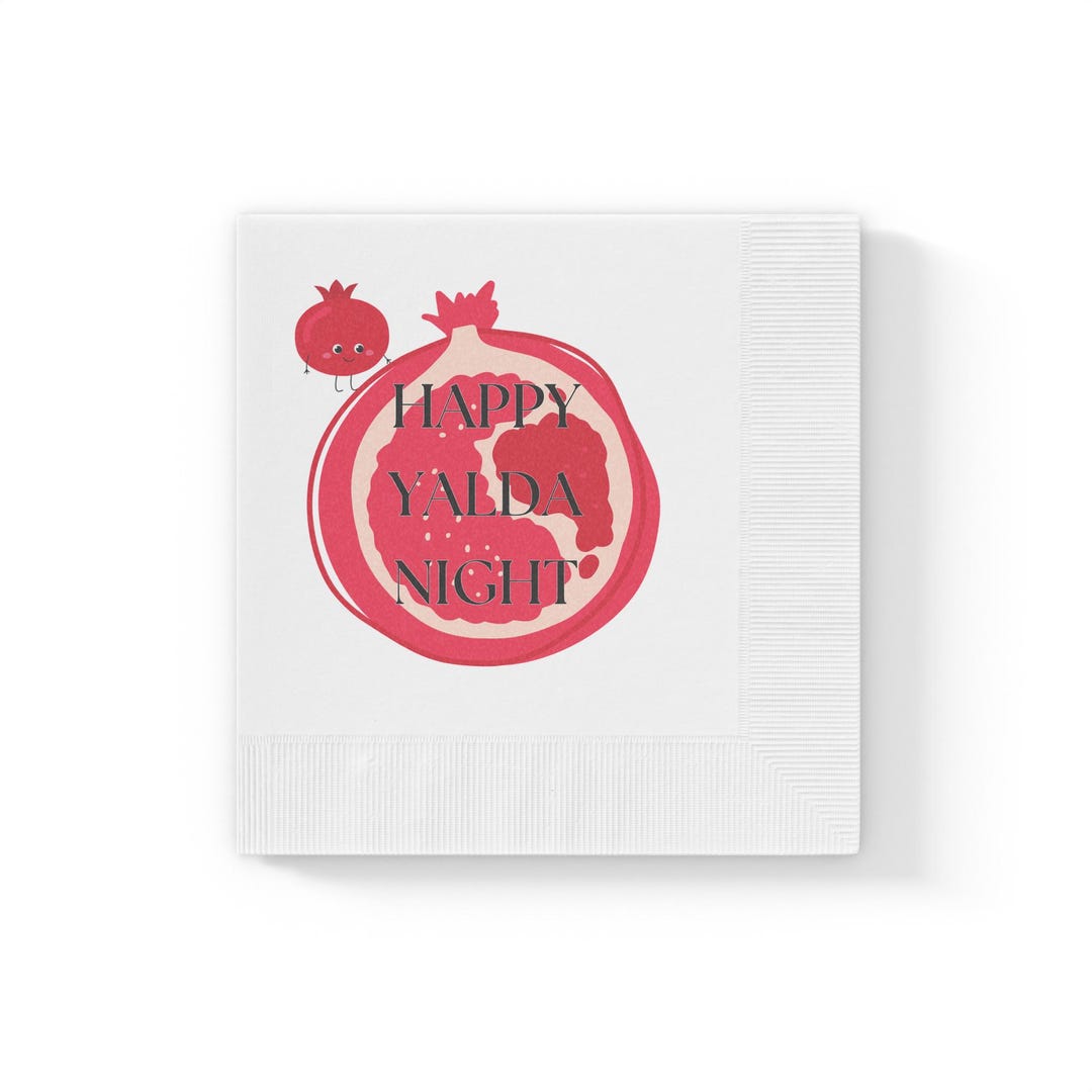 Happy Yalda Night Pomegranate Coined Napkins, Persian Drink Napkins ...