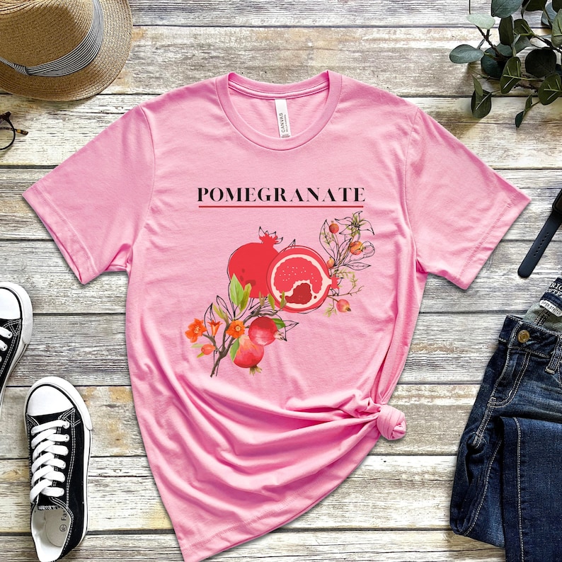 Pomegranate Fruit Shirt, Graphic Tee, Aesthetic Clothing, Pomegranate ...
