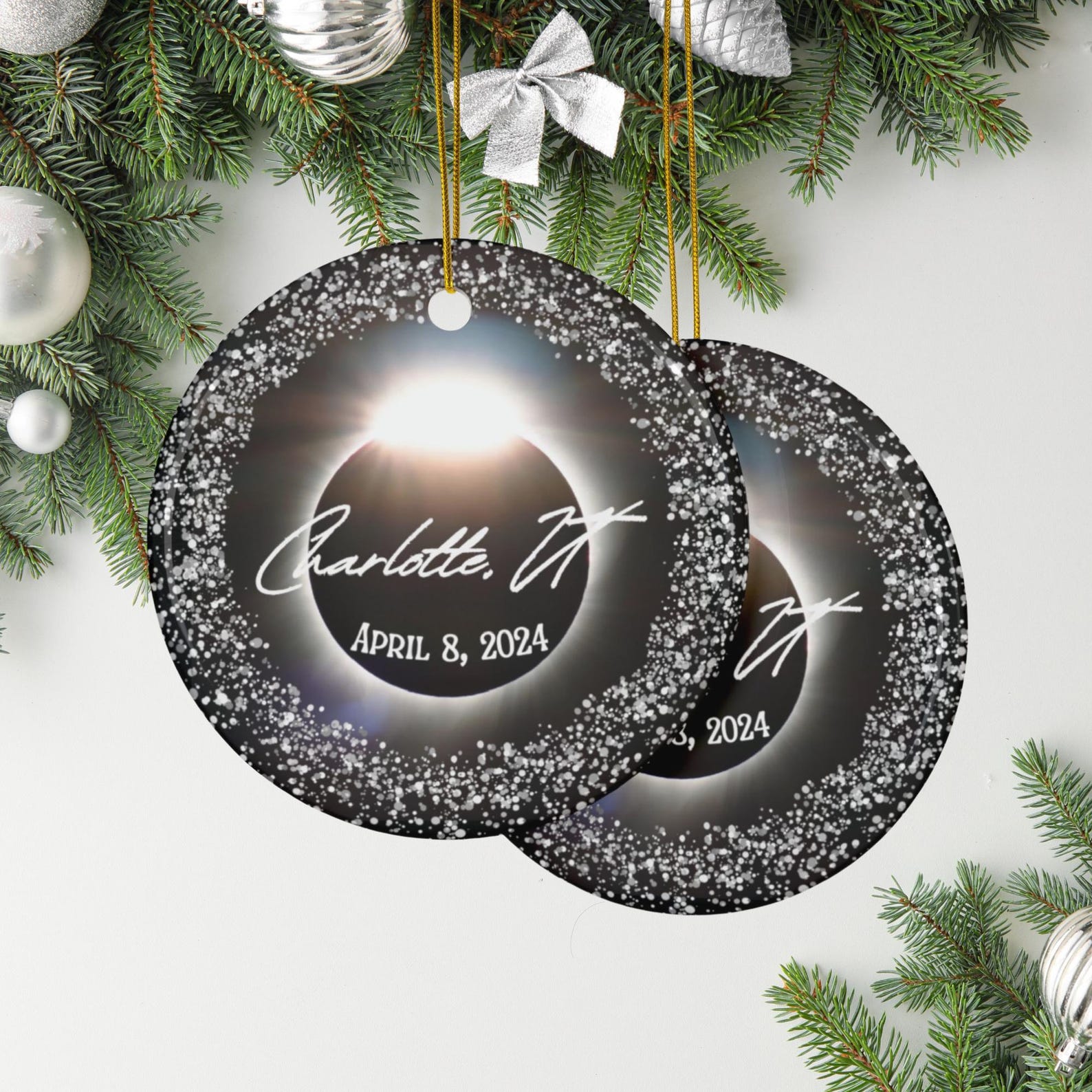 Solar Eclipse Ornament, Personalized Keepsake, Lunar Eclipse Gift for ...